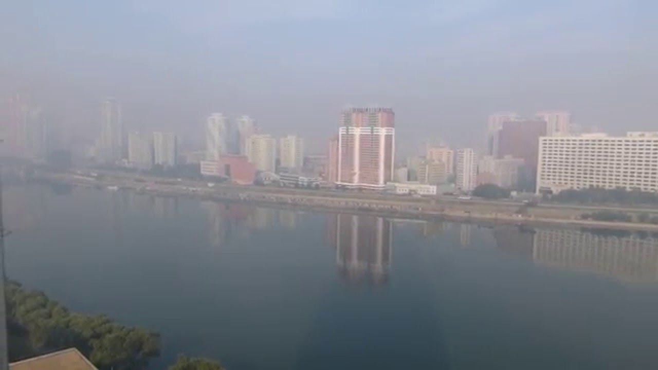 Early morning in Pyongyang filmed from the Yanggakdo Hotel - YouTube