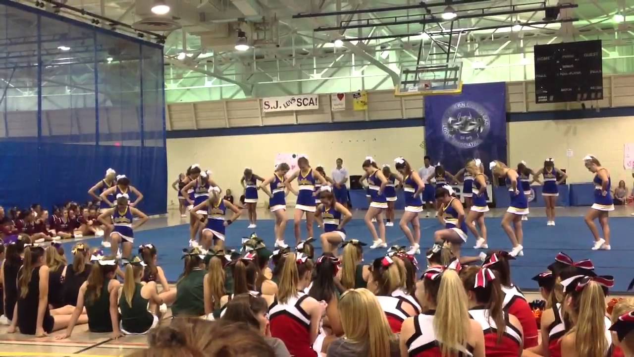 Sulphur High School cheerleaders SCA camp cheer 2014 - YouTube