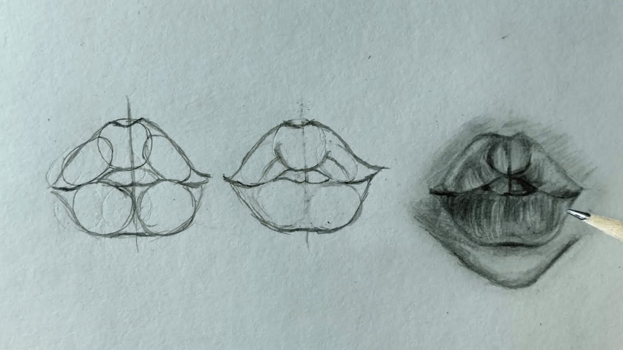 How to Draw l lips drawing tutorial for beginners l lips drawing ...