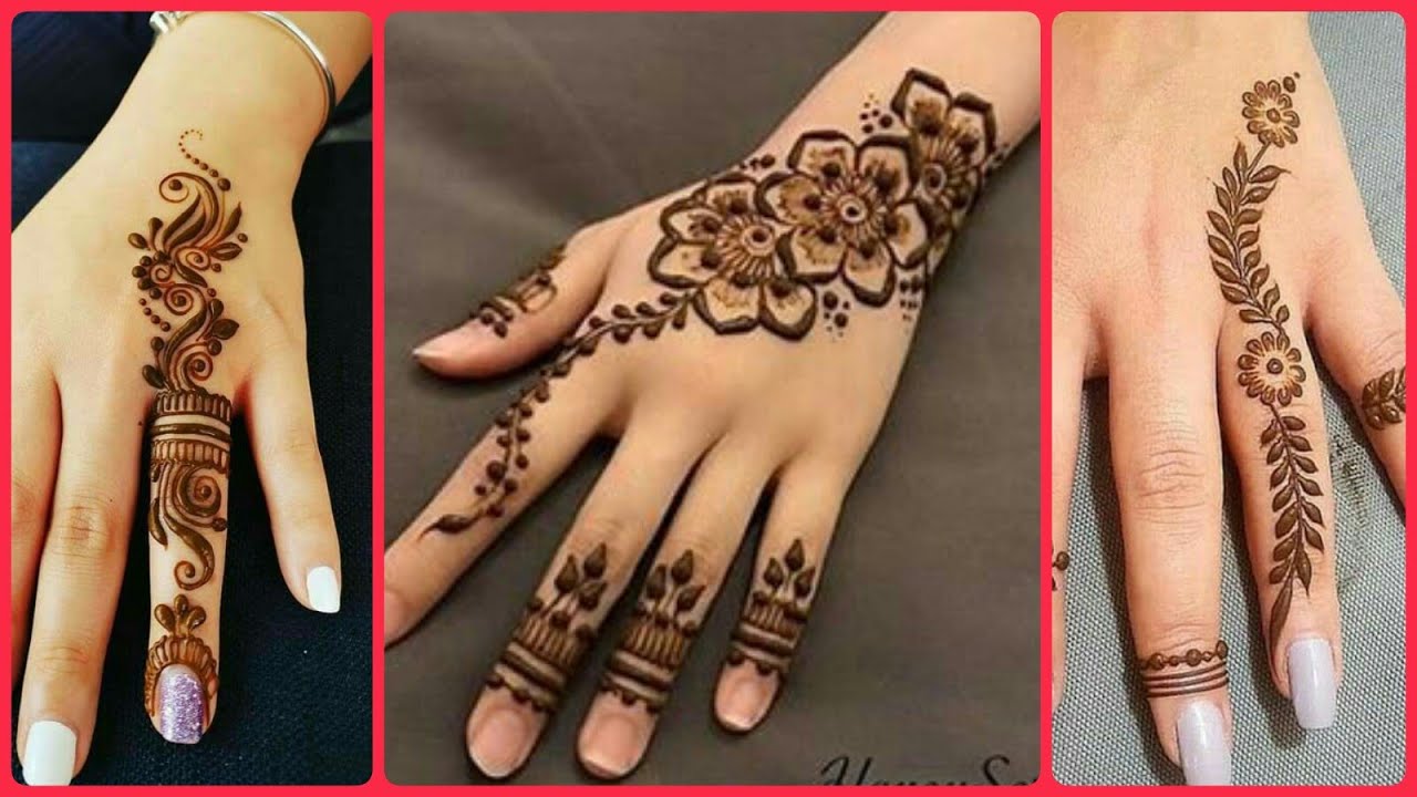 modern back hand one finger mehndi design - YouTube