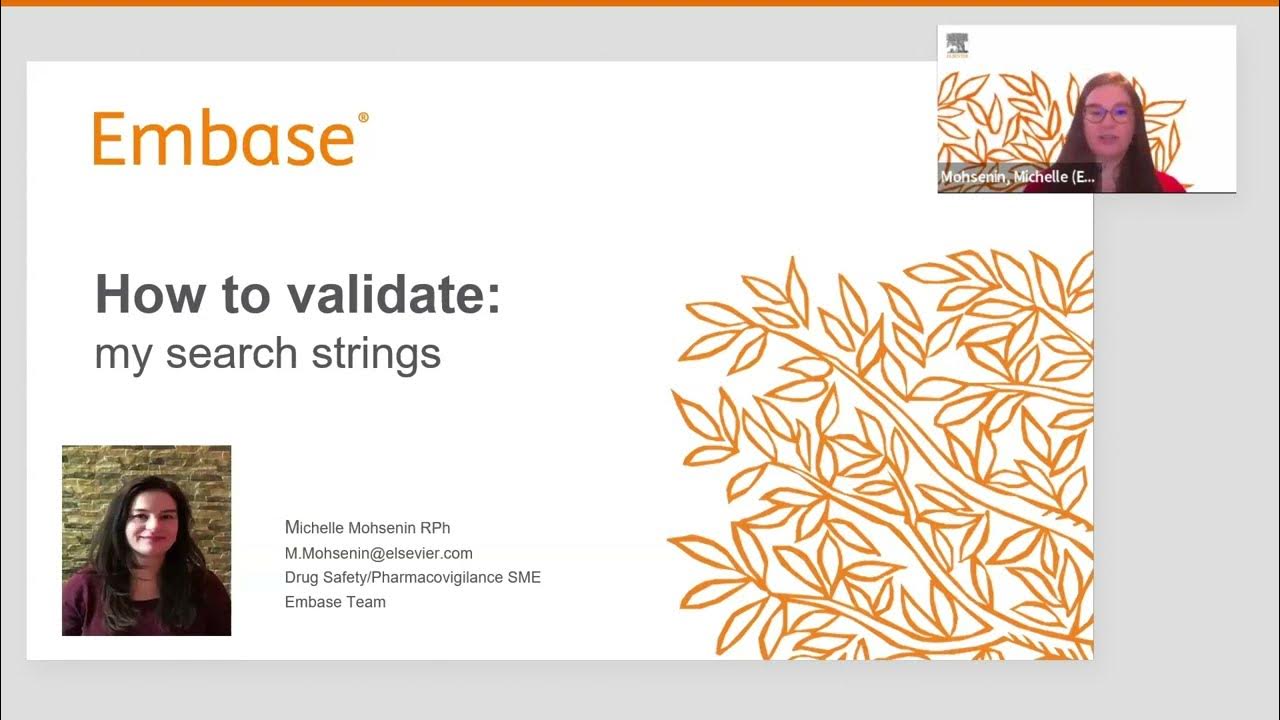 Embase - How to Validate My Search Strings - YouTube