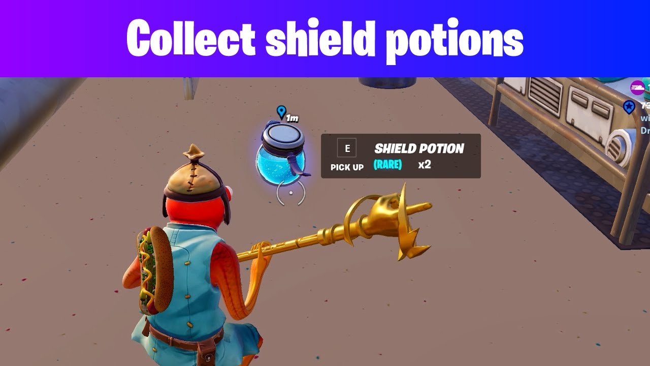 Fortnite วิธีทำ Collect shield potions Week 3 - YouTube