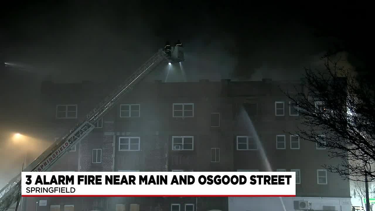 Crews battle three-alarm fire on Main Street in Springfield - YouTube