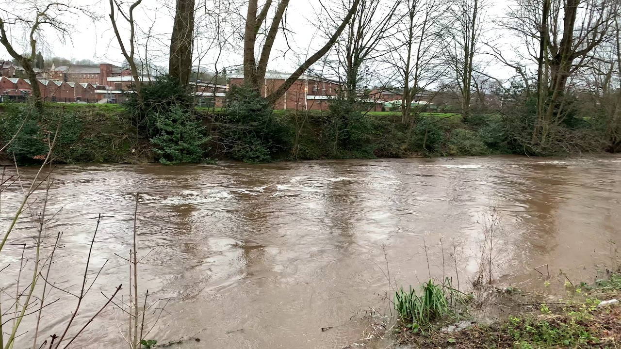 River Dane, Congleton February 2020 after Storm Dennis - YouTube