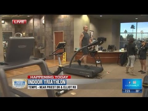 Get indoors and Tri: Life Time Fitness holds indoor triathlon - YouTube