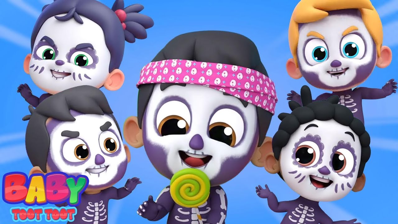 Five Little Skeletons, Halloween Rhymes and Song for Kids - YouTube