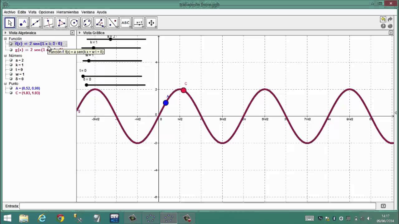 Animación de Ondas Mecánicas en geogebra - YouTube
