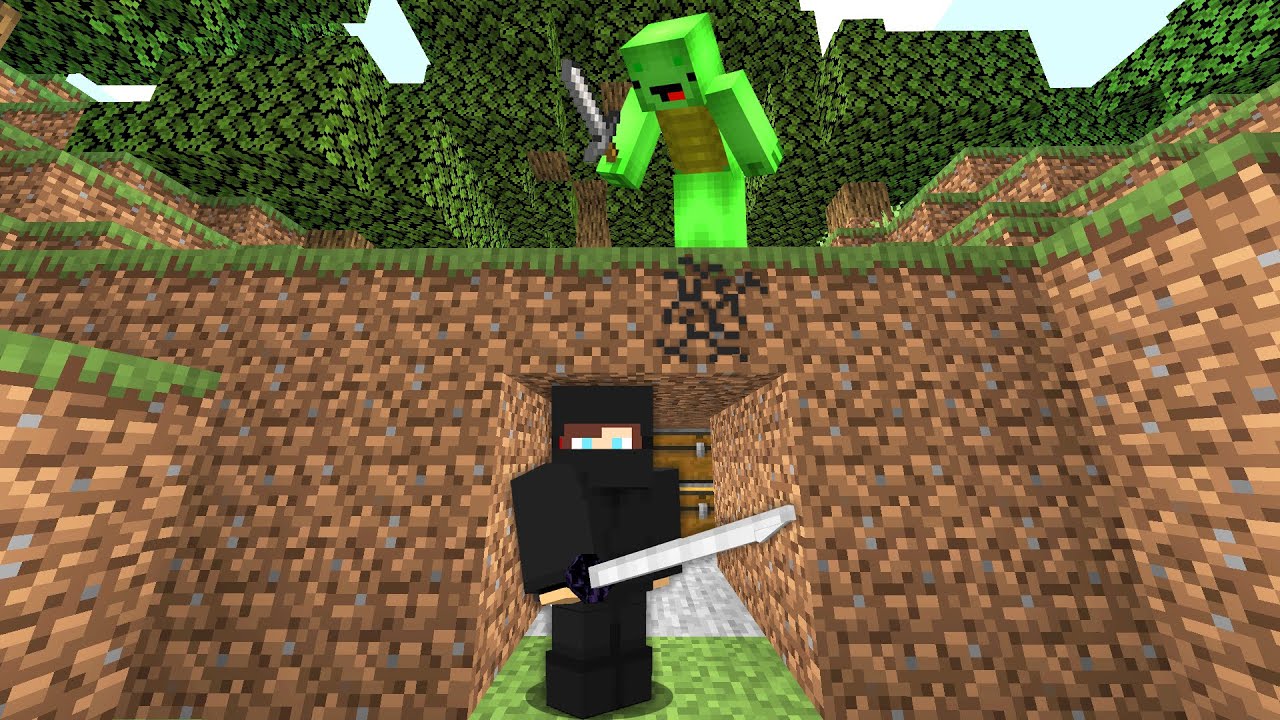 Ninja Speedrunner VS Hunter in Minecraft Challenge - Maizen - YouTube