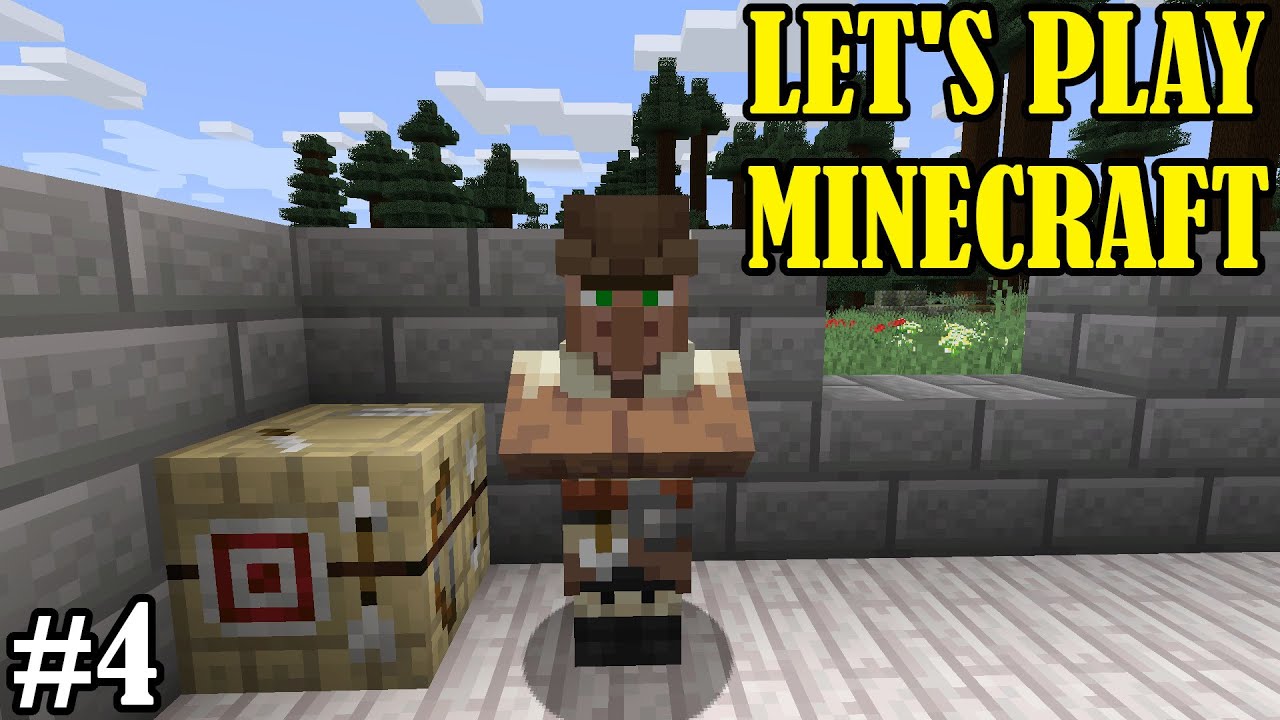 First Villagers - Let's Play Minecraft 1.21.4 Episode 4 - YouTube
