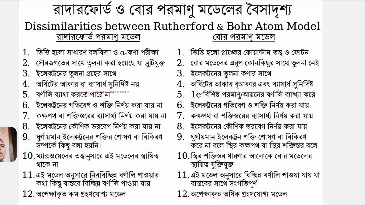 similarities and differences between Rutherford and Bohr's Atomic Model ...