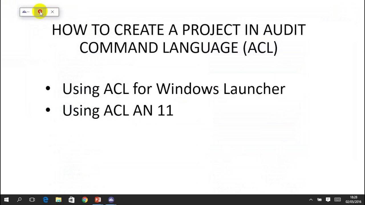 How to create a project in Audit Command Language (ACL) - YouTube