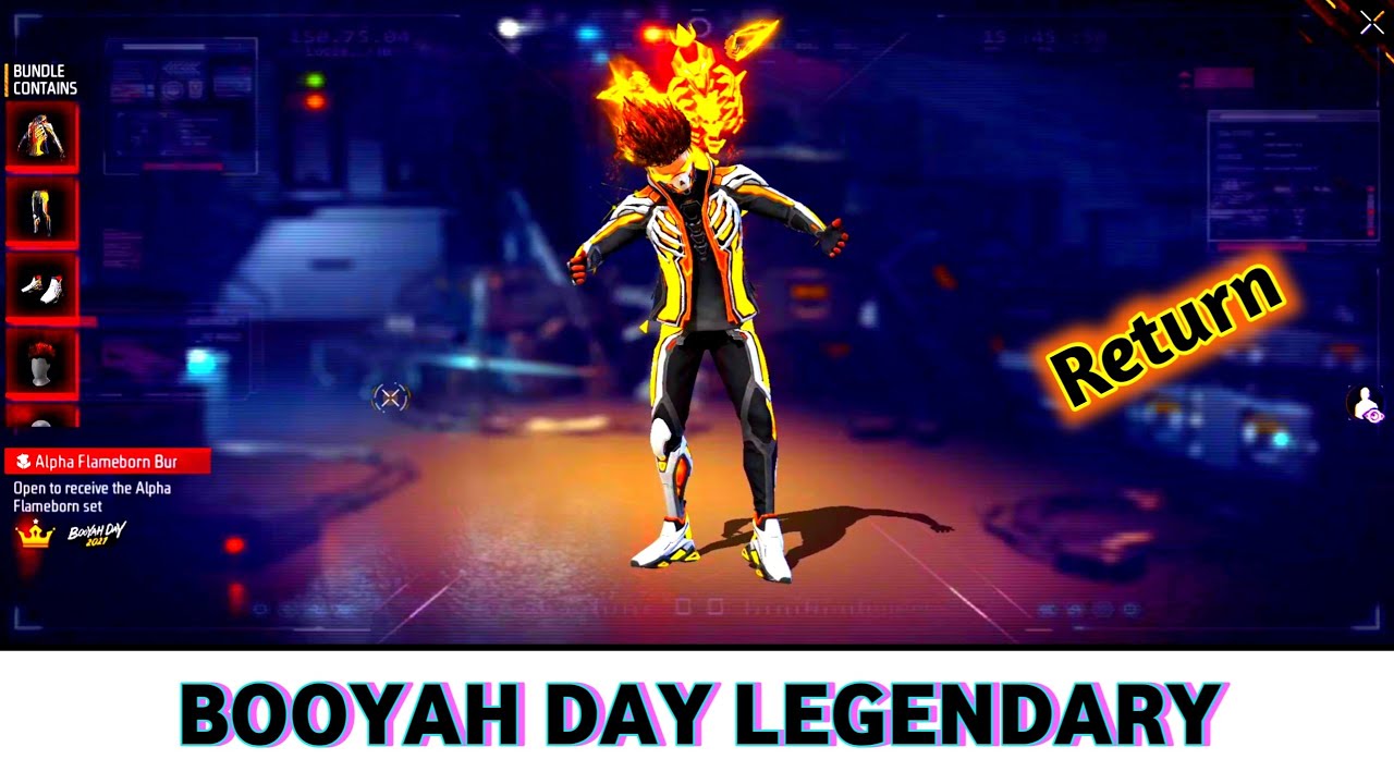 ALPHA FLAMEBORN BUNDLE RETURN | BOOYAH DAY LEGENDARY BUNDLE RETURN IN ...