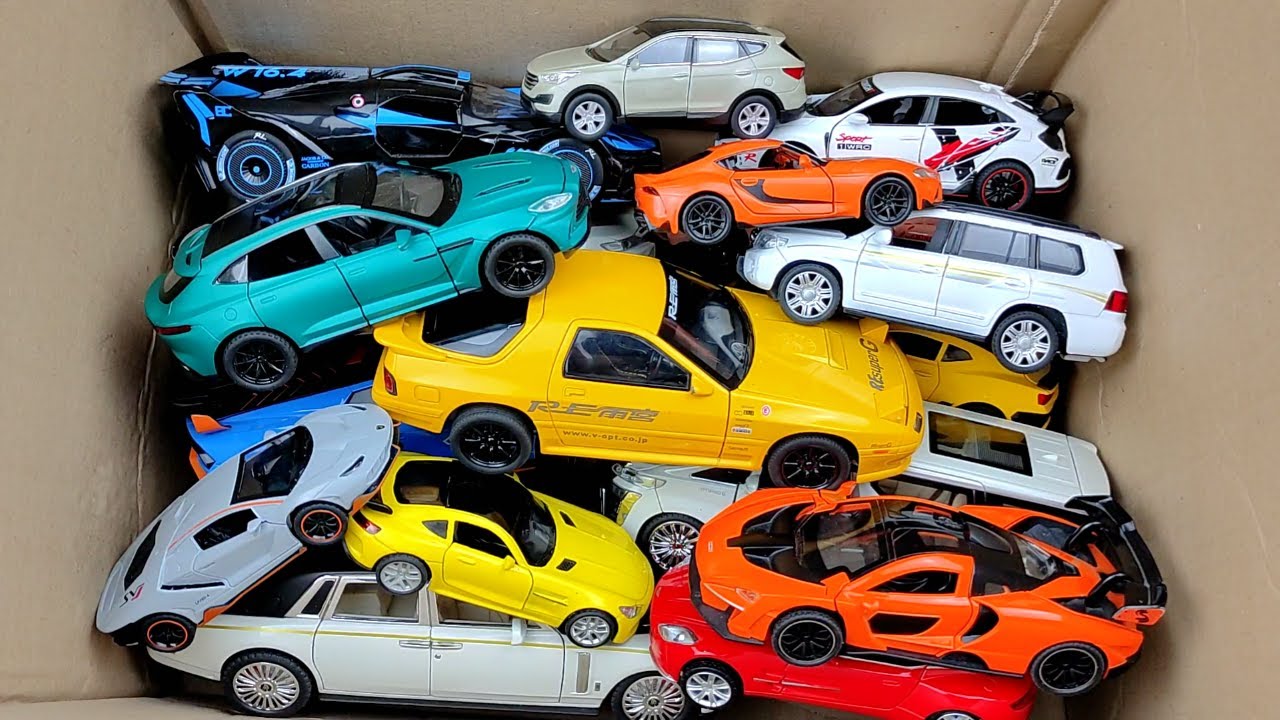 Box Full of Model Cars -Mazda Mx5, Koenigesgg Jesko, Lamborghini Scv12 ...