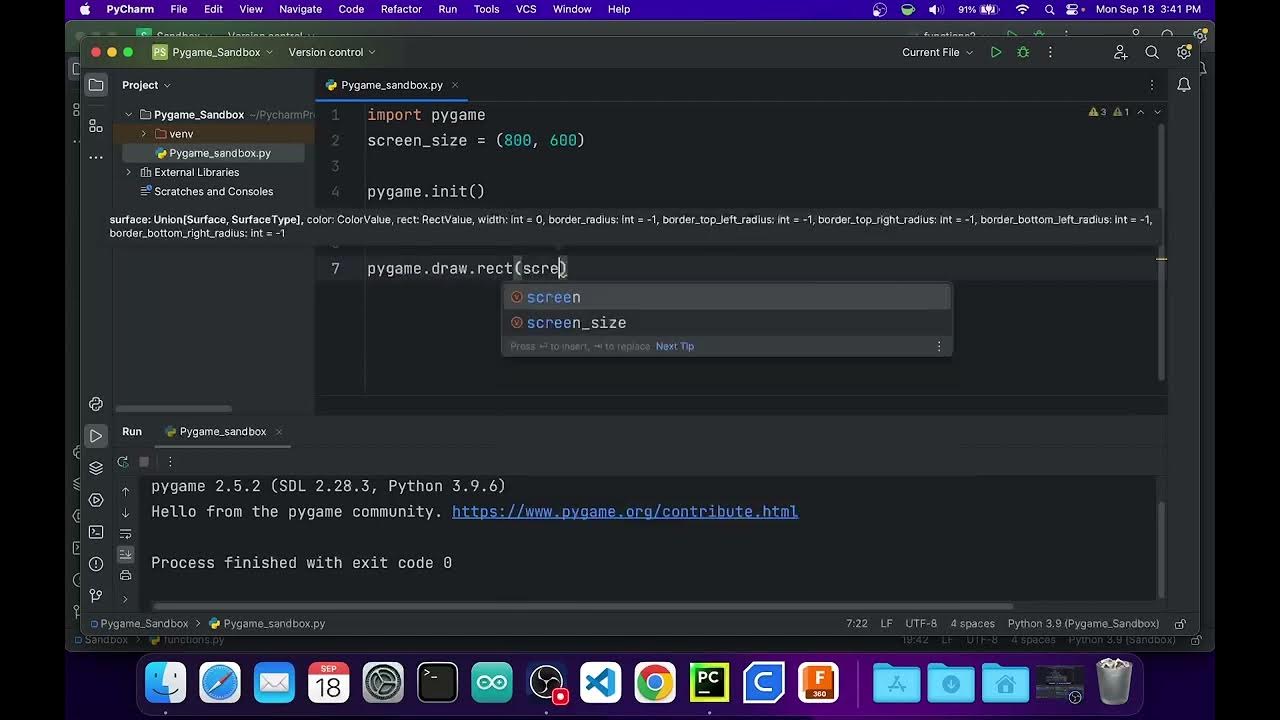 Fundamentals Pygame 1 Getting Started Youtube