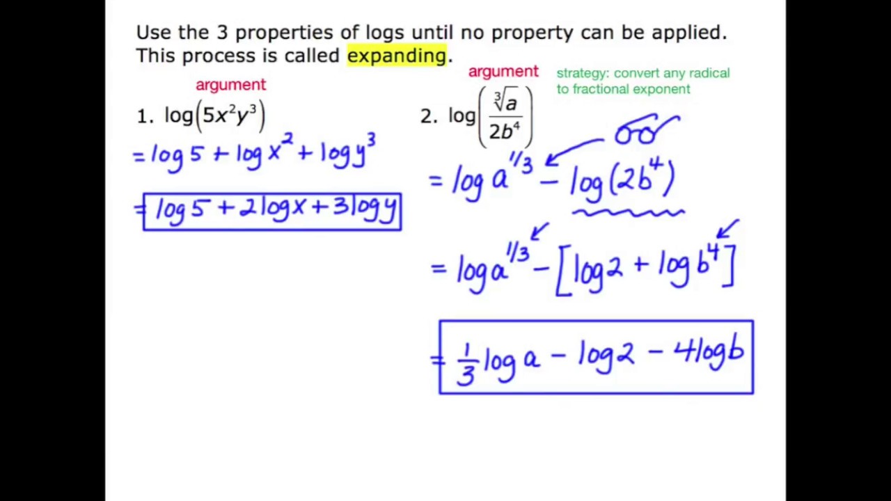 Mathcamp321: Logs Part 3 - Expanding Logs - YouTube