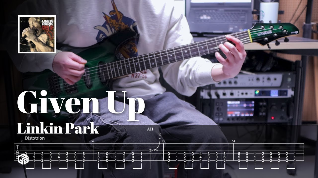 Linkin Park - Given Up l Guitar cover & TAB l 일렉기타 쉬운 연습곡 타브 악보 - YouTube