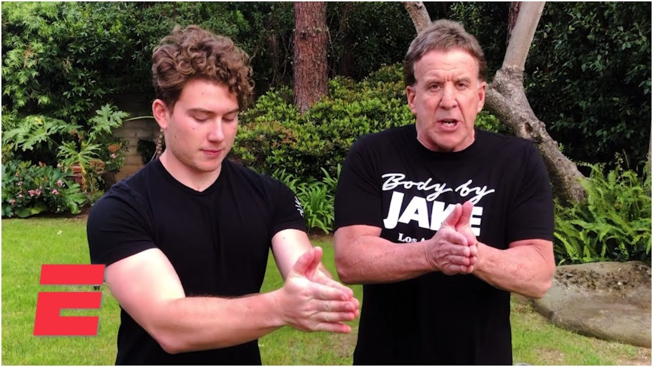 Home Workout: Big chest squeeze with 'Body by Jake' and Jason Fitz ...