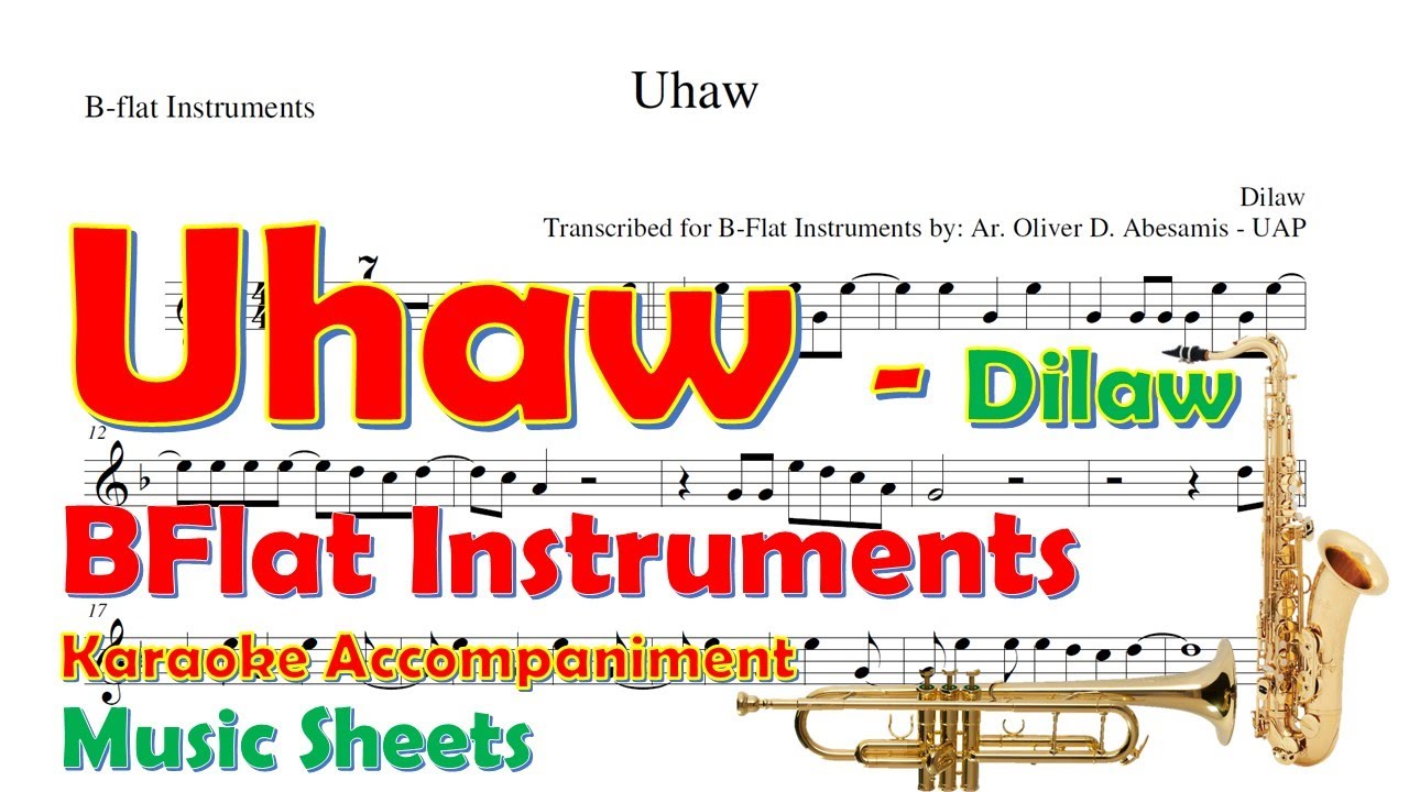 Dilaw | UHAW Music Sheet Play Along for BFlat Instruments - Tenor Sax ...