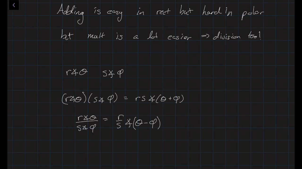 Rectangular, Polar, and Exponential Representations of Complex Numbers - YouTube