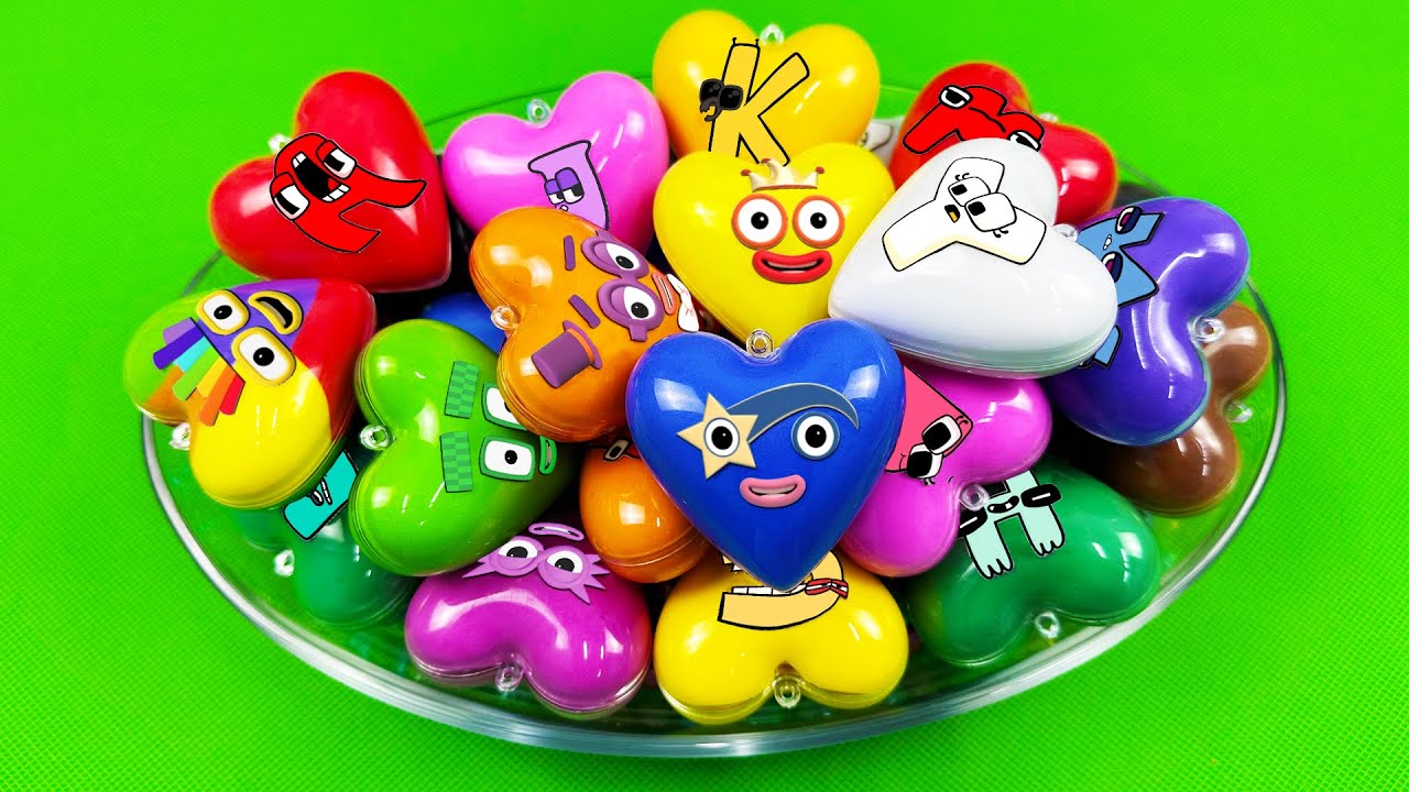 Finding Numberblocks, Alphabet Lore, Alphablocks with SLIME Mix Mini ...