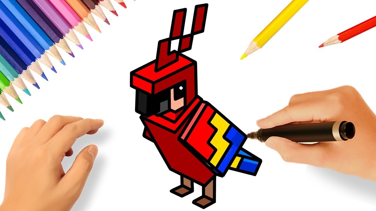 CÓMO DIBUJAR UN LORO DE MINECRAFT 🦜 | DIBUJANDO MOBS DE MINECRAFT - YouTube