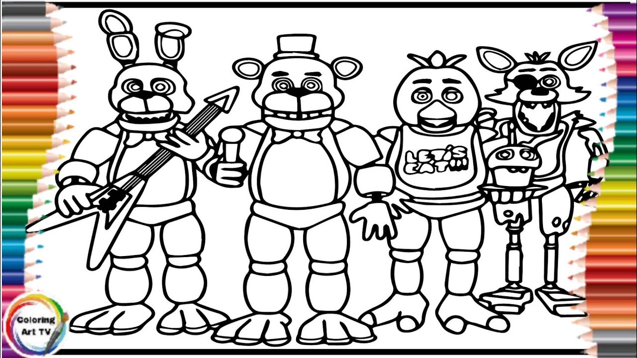 Five Nights at Freddy's New Coloring Pages_How To Color All Main ...