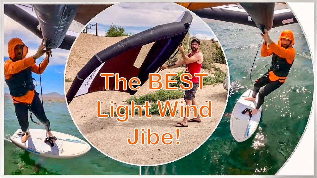 The best light wind jibe / gybe - Wingfoil tutorial - YouTube