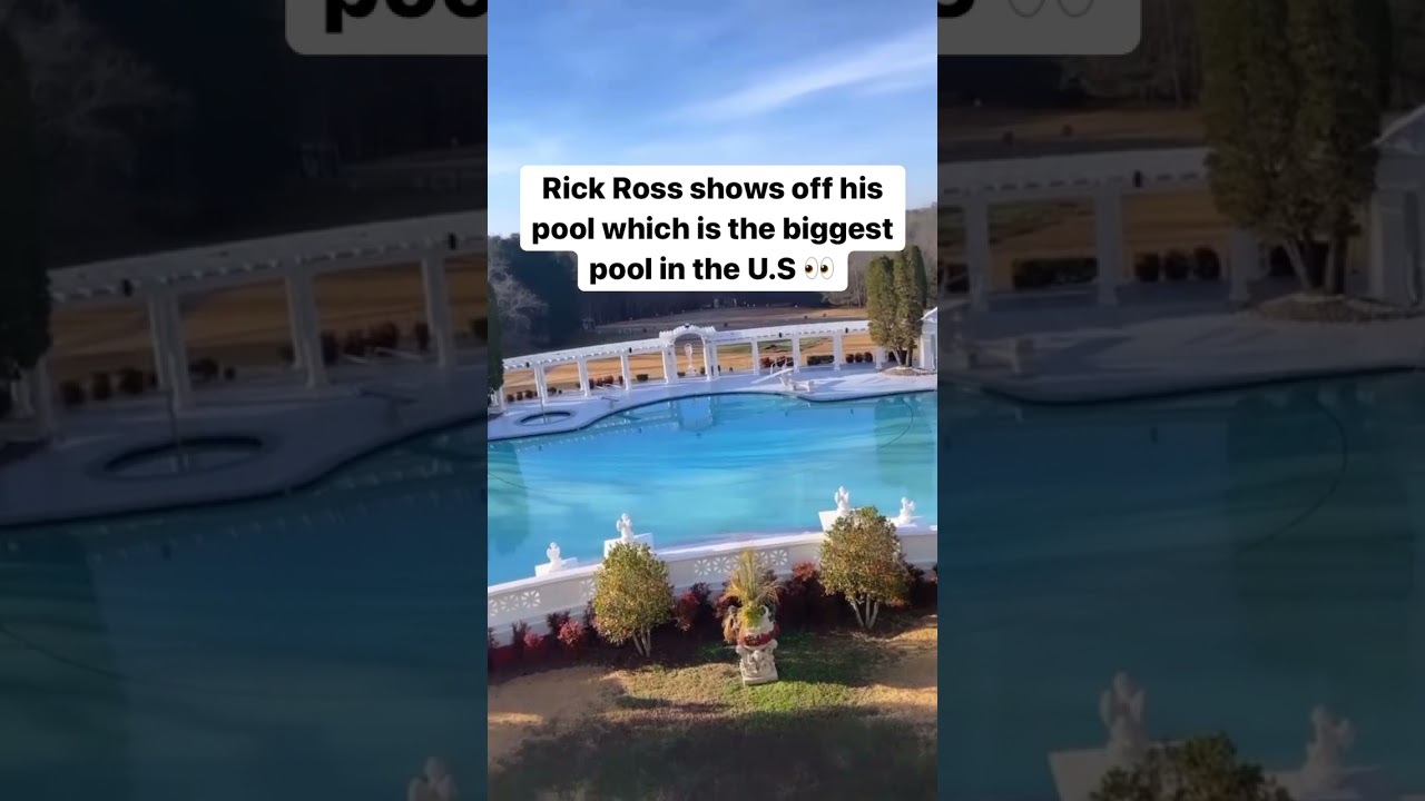 Rick Ross shows off his pool which is the biggest pool in the United ...