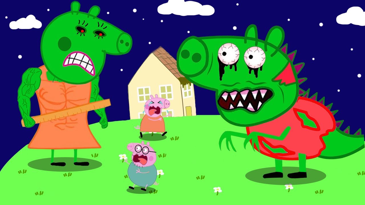 Zombie Apocalypse, Mommy Pig giant Zombie | Peppa Pig Funny Cartoon ...
