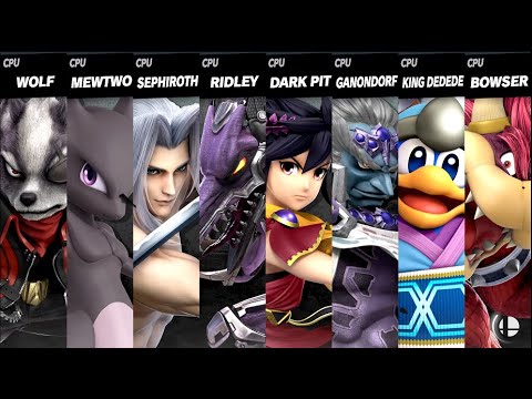 Wolf VS Mewtwo VS Sephiroth VS Ridley VS Dark Pit VS Ganondorf VS King ...