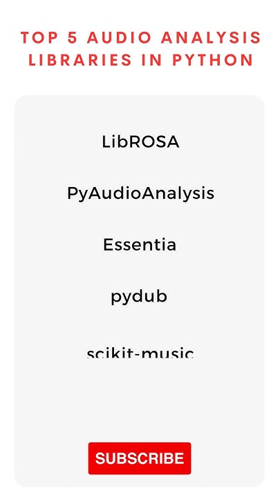 Top 5 Audio Analysis Libraries in Python #Shorts - YouTube