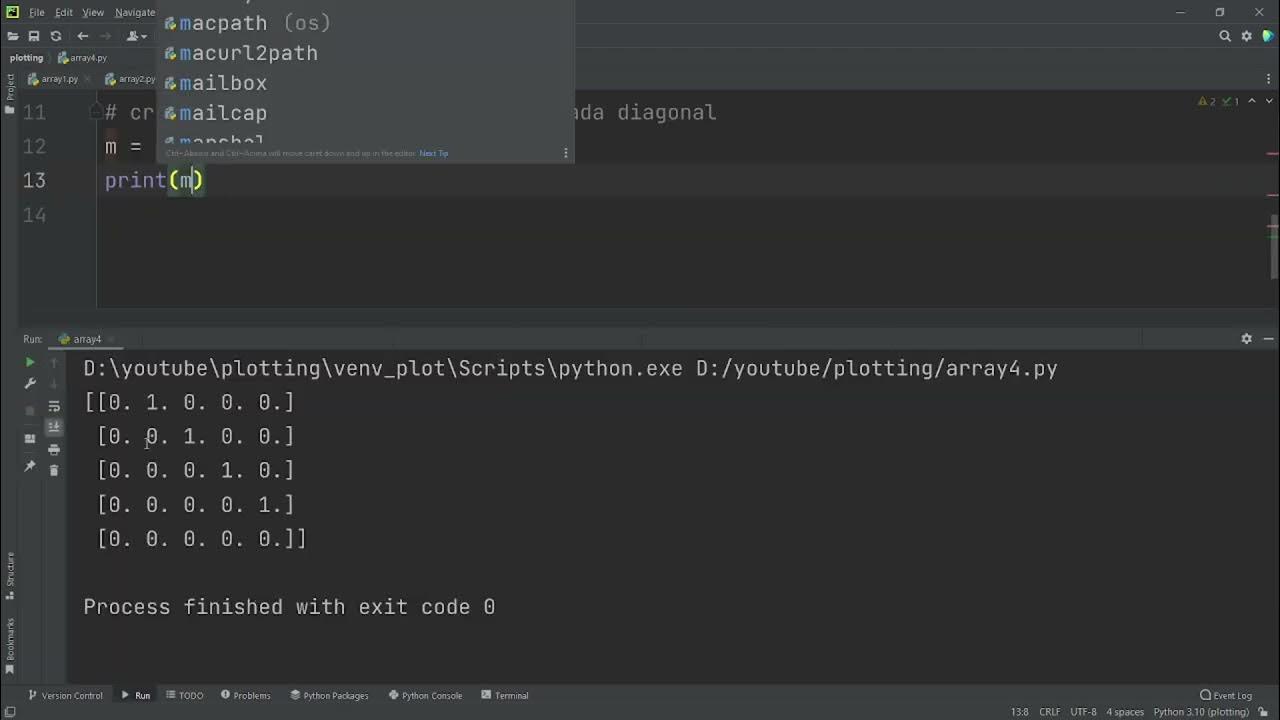 277 - Criando matrizes com elementos em suas diagonais em Python - YouTube