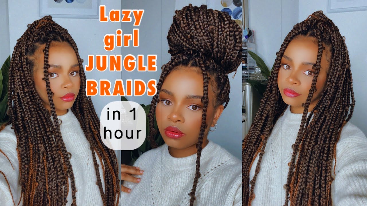 QUICK & EASY JUNGLE BOX BRAIDS in 1 Hour | Jungle Crochet Braids ft ...