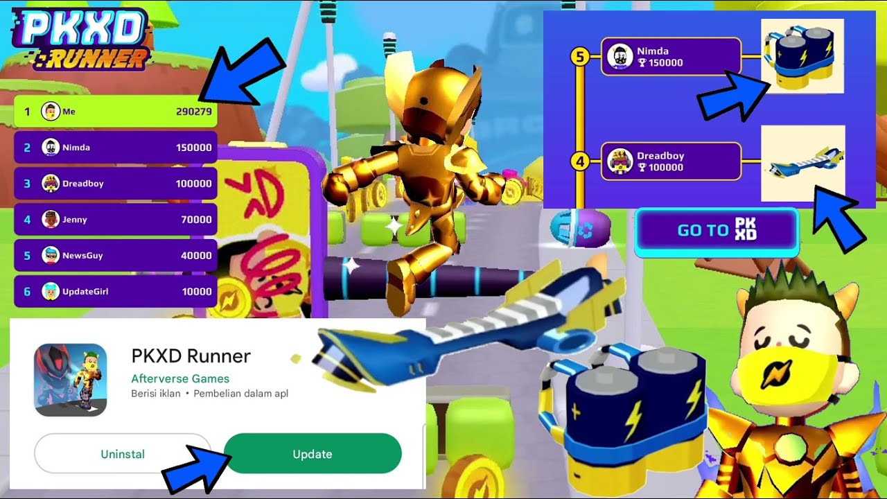 PKXD RUNNER UPDATE, ADA TAS BATERAI DAN HOVERBOARD BARU GRATIS DAN CARA ...