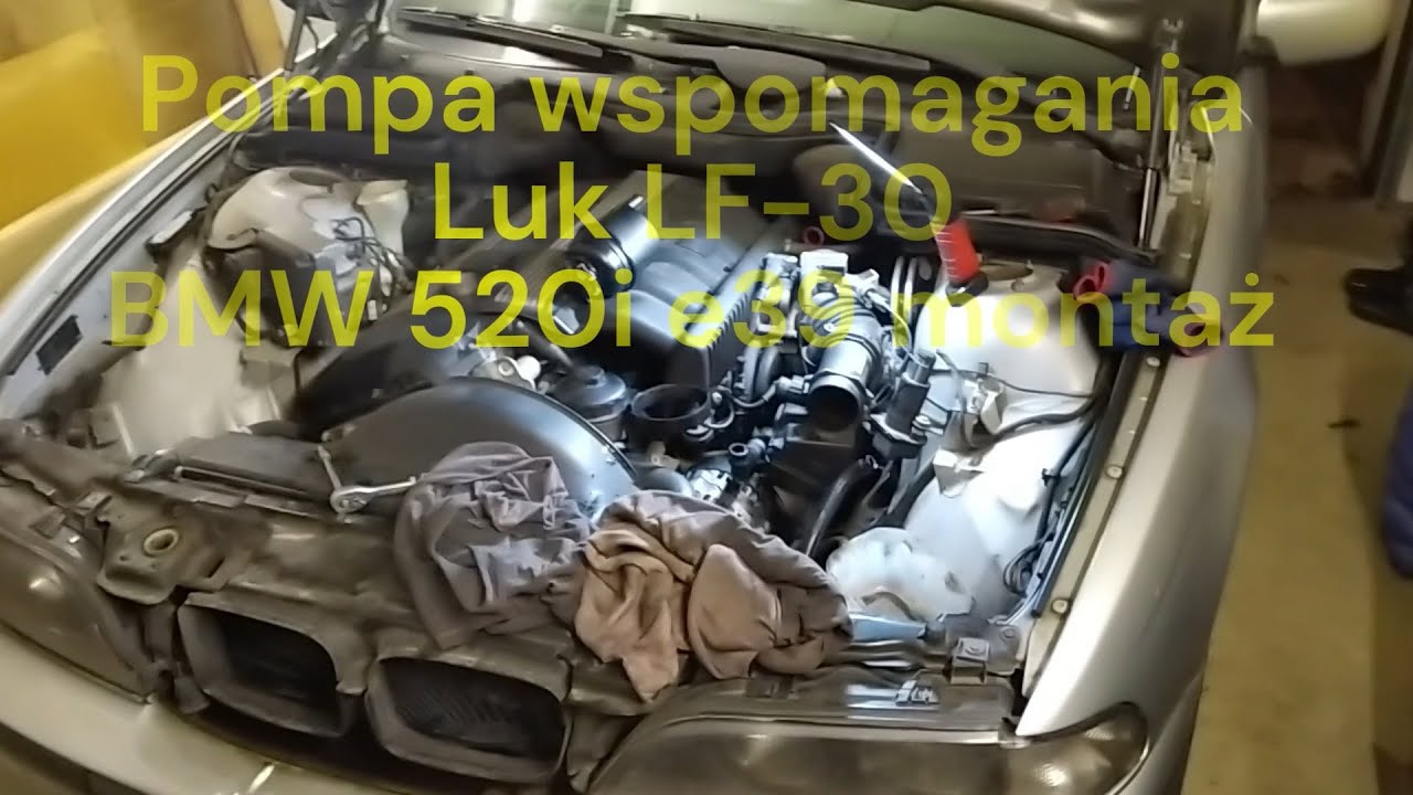 Pompa wspomagania Luk LF 30 BMW 520i e39 montaż cz.2 - YouTube