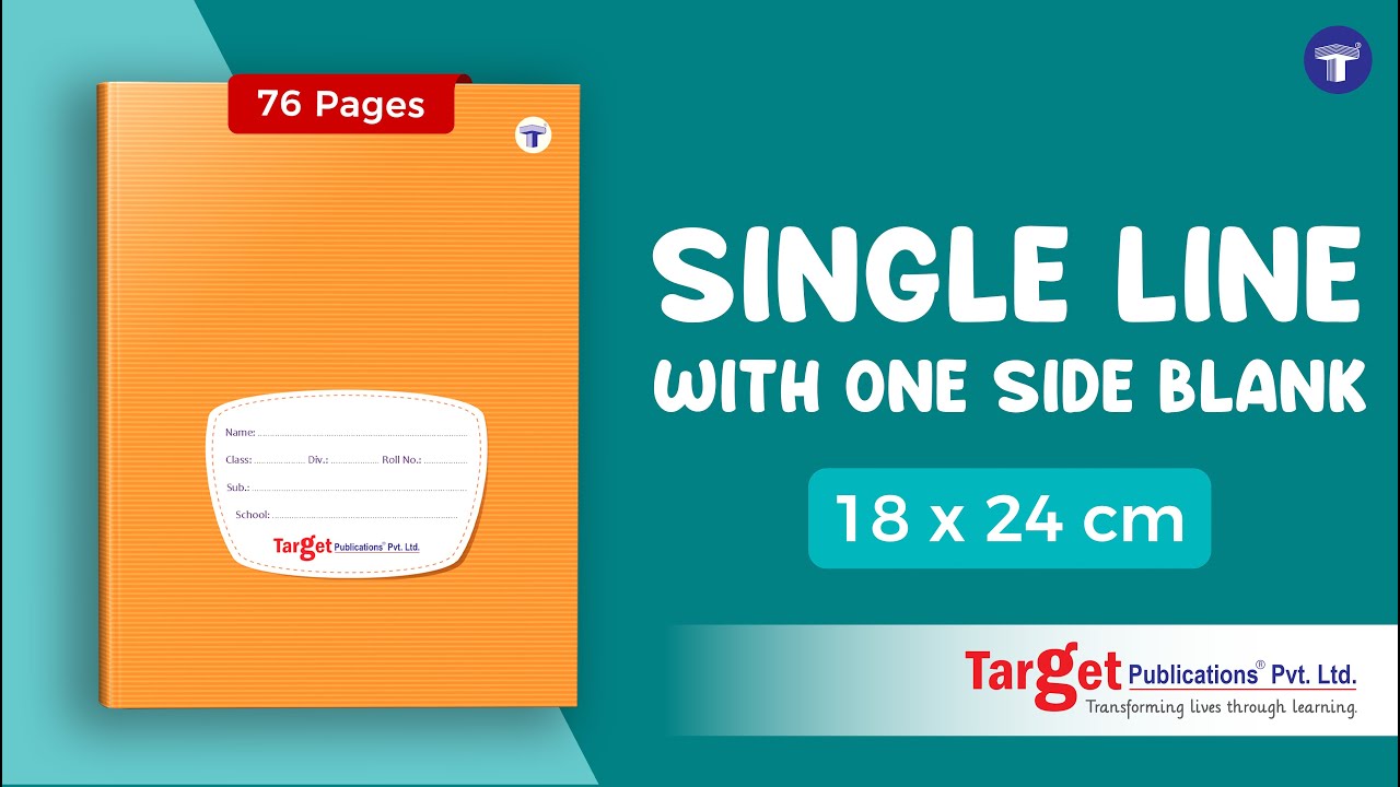 Single Line with one side Blank - 18 x 24 - 76 Pages - YouTube