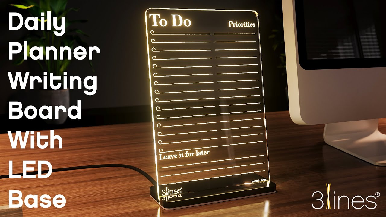 3 Lines Glowrite Illuminate Your Ideas! Acrylic LED Writing Board with ...