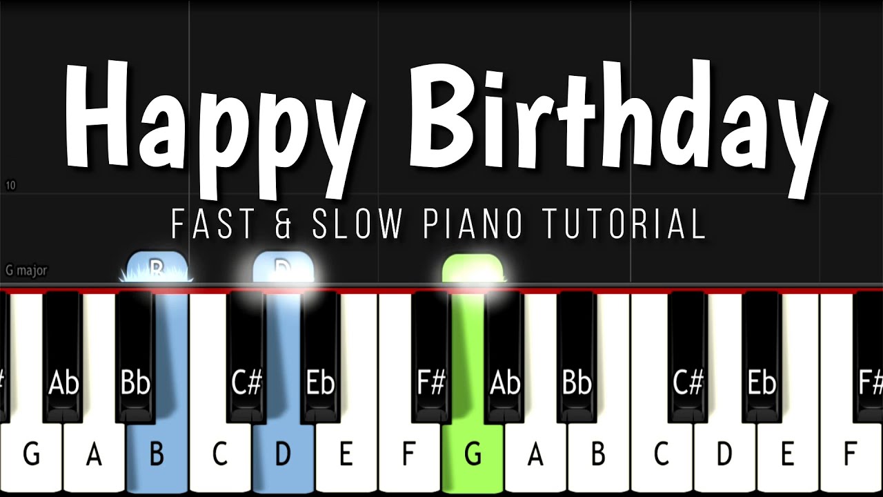 Happy Birthday | Fast & Slow Piano Tutorial | Beginner - YouTube