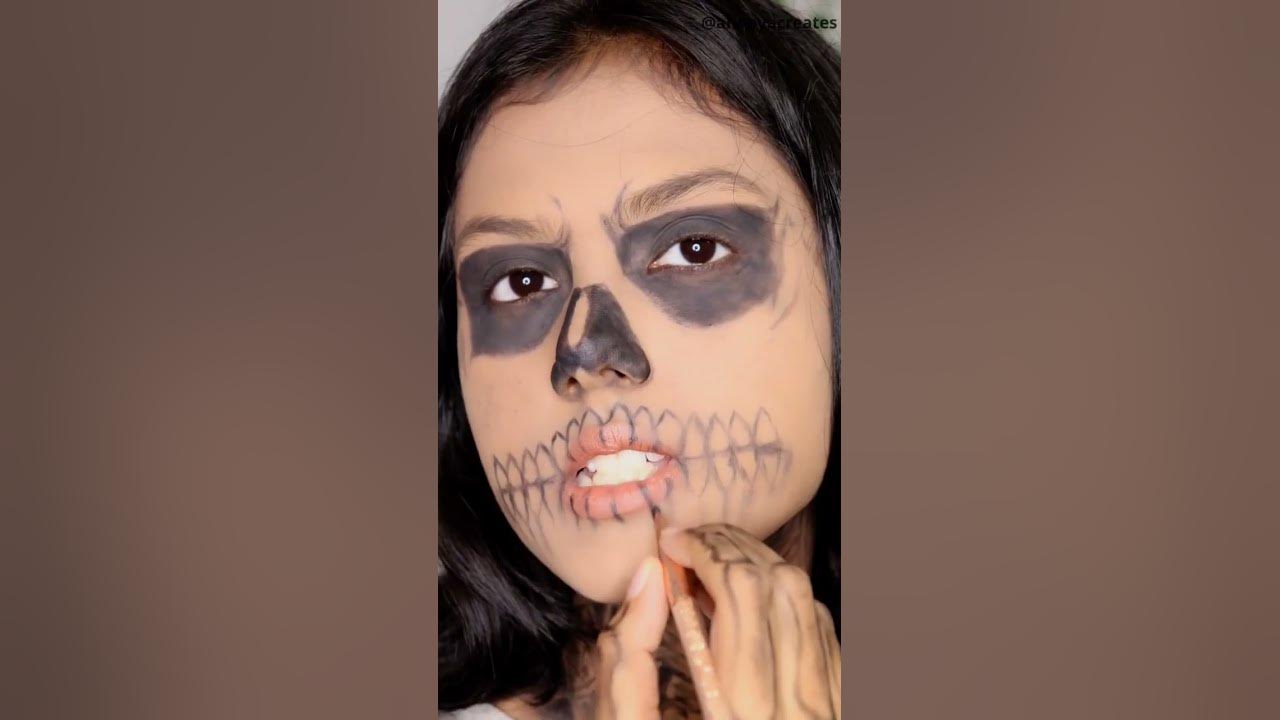 Halloween Skull Makeup Tutorialtate Langdon From American Horror Story Makeupshorts Youtube