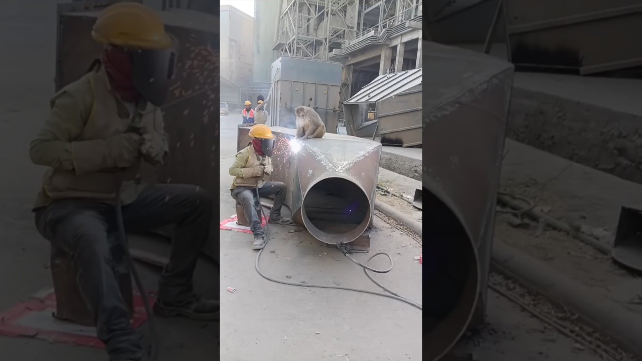 monkey vs welding machine। short reel video। #funny #viralvideo - YouTube