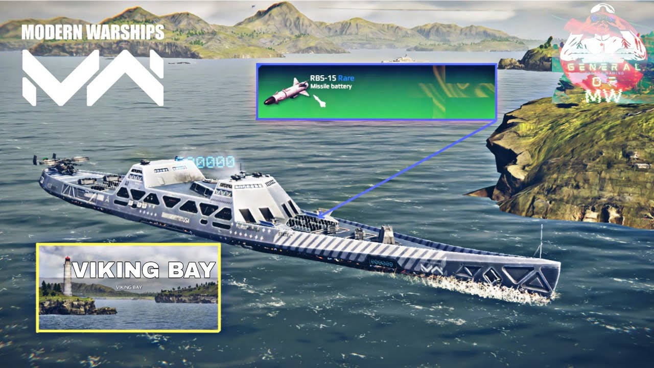 USS Arsenal Ship Sails Into Viking Bay Map - Modern Warships - YouTube