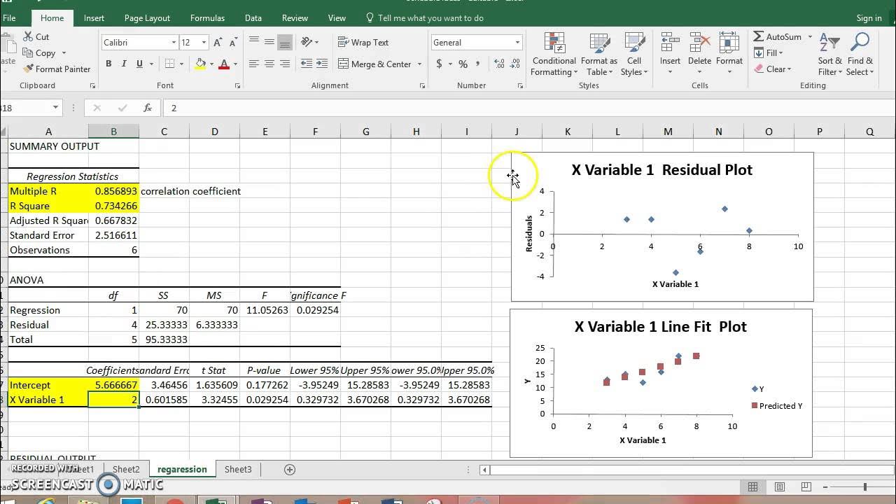 Regression Analysis on Excel - YouTube
