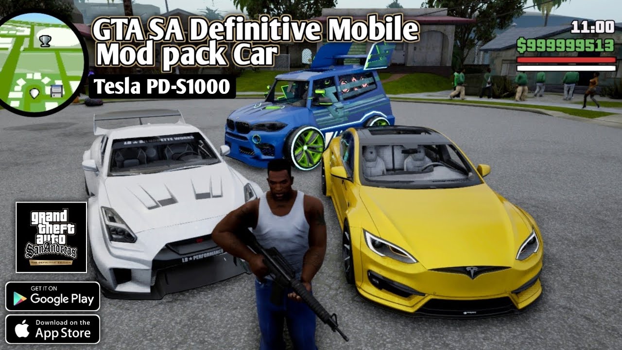 GTA SA Definitive Edition Mobile (Android/iOS) Mod pack Car | Tesla PD ...