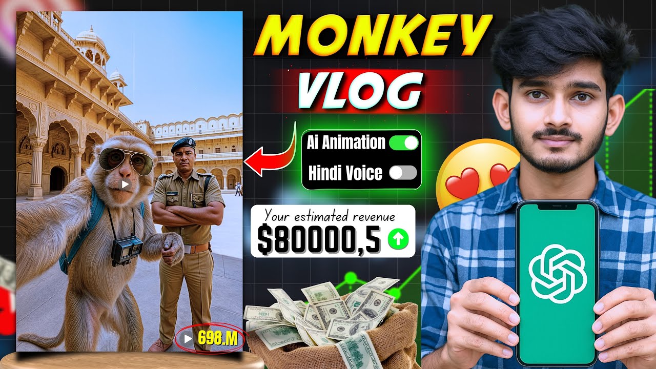 Earn $80k Monthly Using AI | How To Make Monkey Vlogs Using Ai | Ai ...