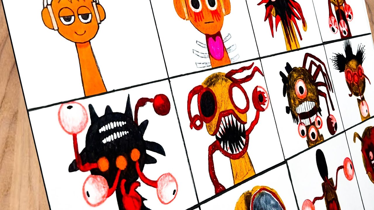 Drawing Incredibox Sprunki Phase 1 to 12 | OREN | BEHIND THE SMILES ( # ...