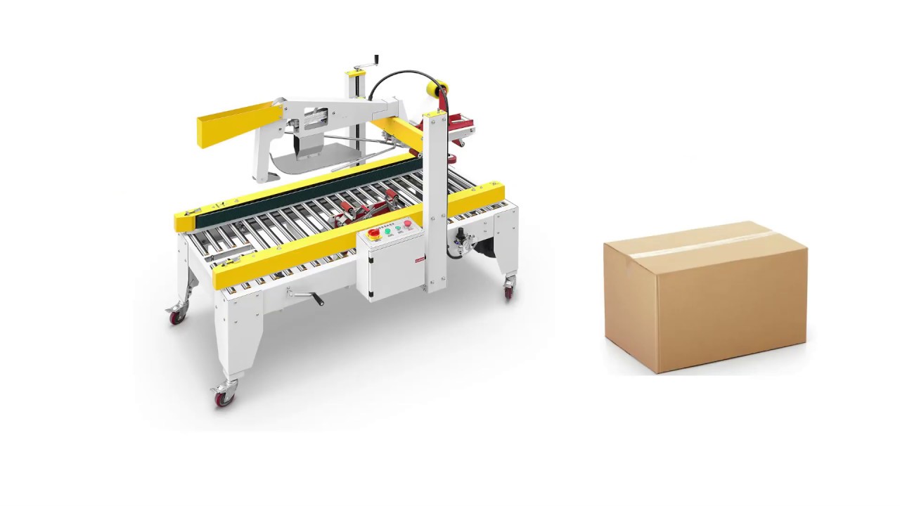 Carton closer auto carton flaps folding machine - YouTube