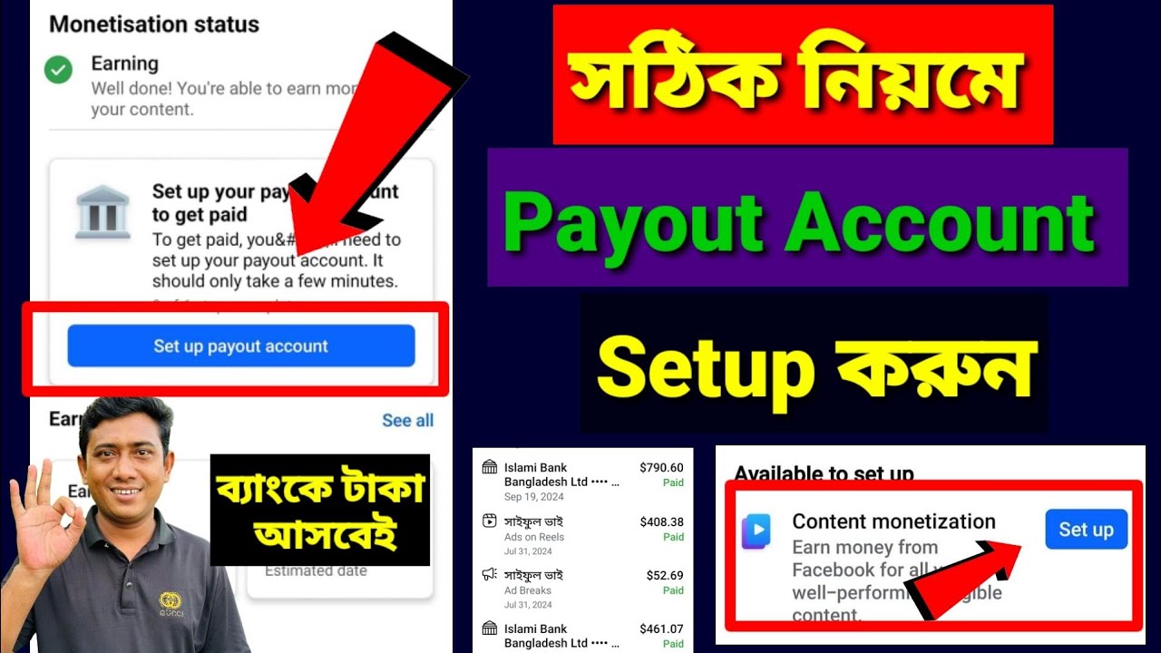 Content Monetization Setup Facebook | set up payout account | setup ...