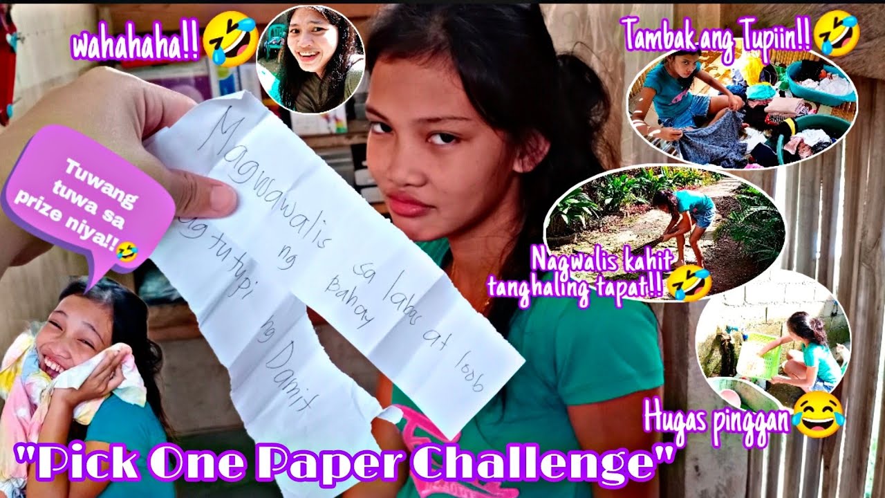PICK ONE PAPER CHALLENGE PARA SA AKING PAMANGKIN | Alyn Erejer Vlogs - YouTube