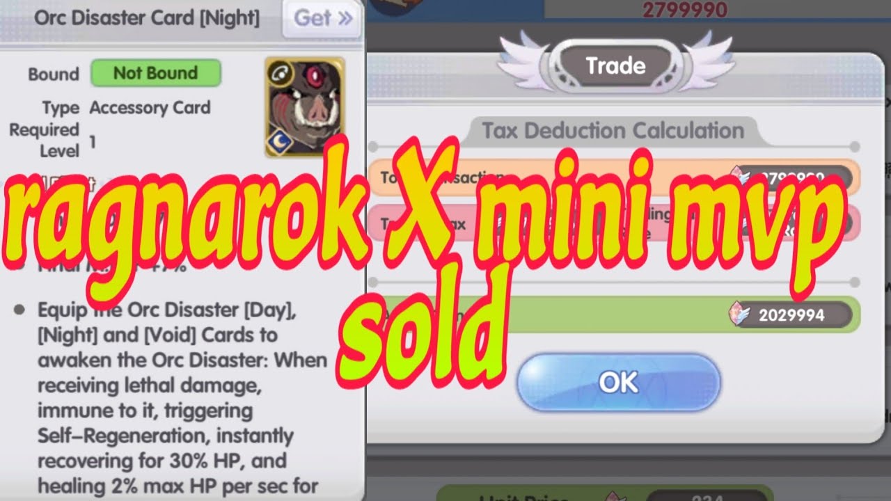 ragnarok x mini mvp card sold - YouTube