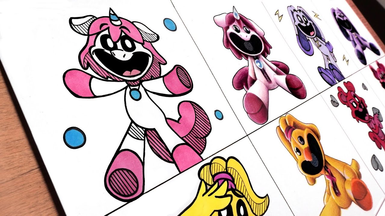 Drawing Monsters Frowning Critters ( Poppy Playtime Chapter 4 ) Smiling ...